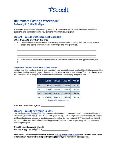 Retirement Savings Worksheet | Free Download